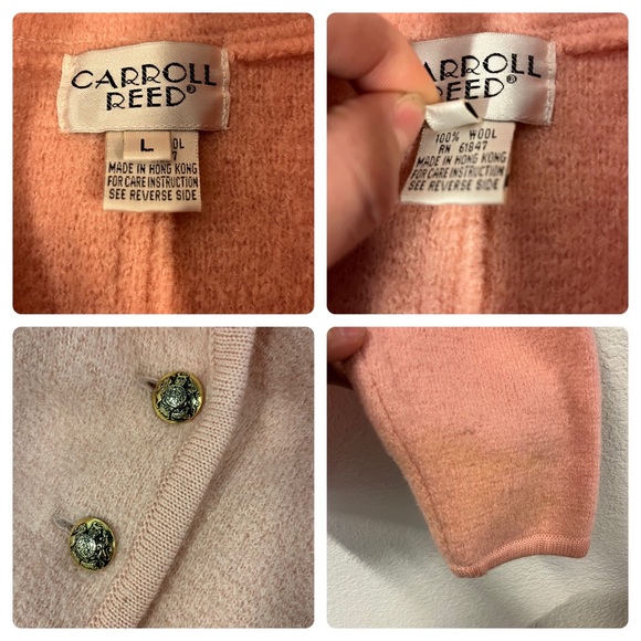 Vintage | Jackets & Coats | Vintage Carroll Reed Pink 0 Wool Knit ...